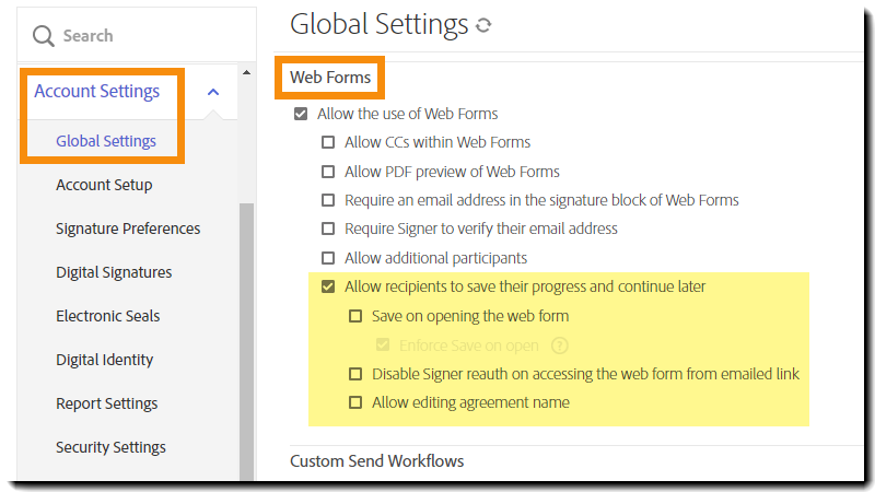 Save a web form to complete later